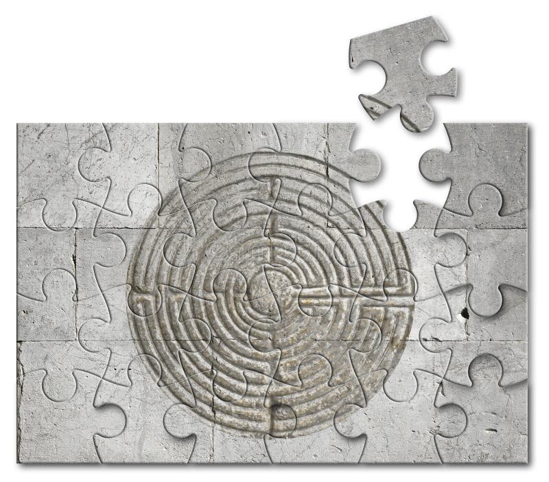 Labyrinth Carved Medieval Stone Wall Solution Concept Jigsaw Puzzle ...
