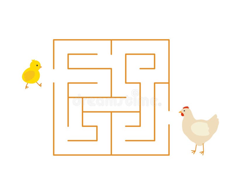 Labyrinth Children Game, Logic Challenge To Navigate for Chick Its ...