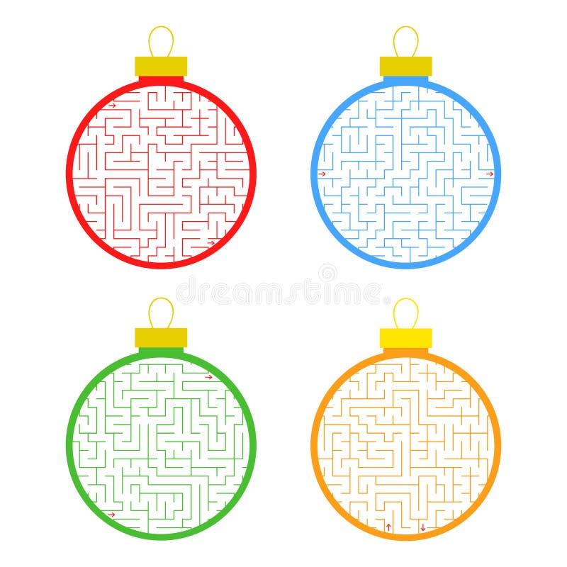 Labyrinth Christmas Game and Maze Puzzle for Kids Stock Vector ...