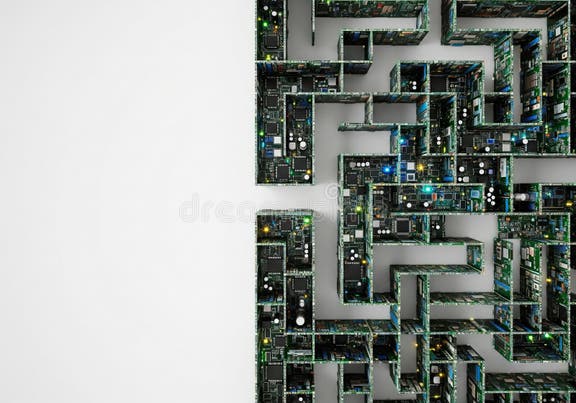 A Labyrinth of Computer Chips and Boards. Space for Text. Stock Photo ...