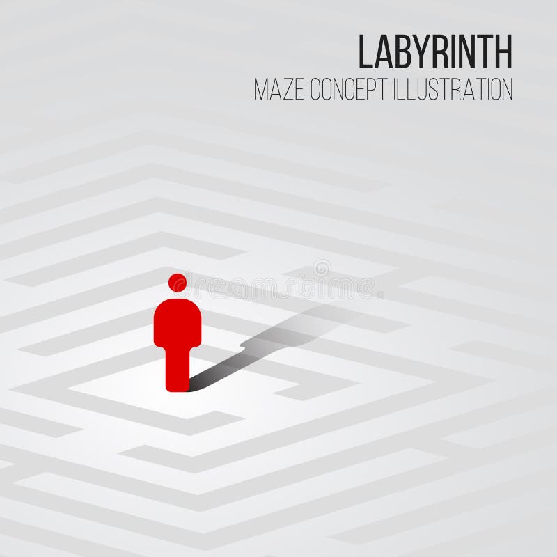 Labyrinth Concept Illustration Stock Vector - Illustration of solve ...