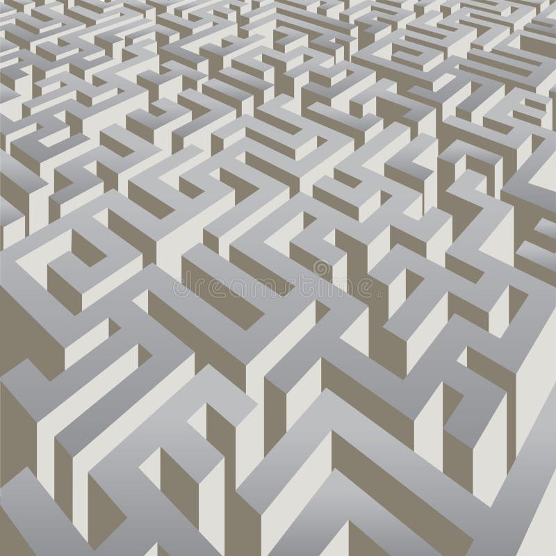 Complicated labyrinth stock illustration. Illustration of design - 7216741