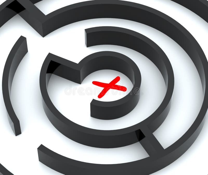 Cross in labyrinth stock illustration. Illustration of christian - 46481708