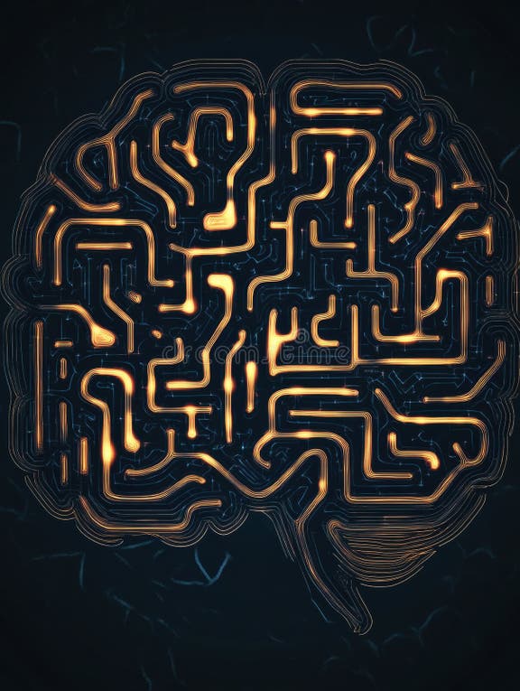 A Labyrinth Designed in the Shape of a Human Brain, Featuring Multiple ...