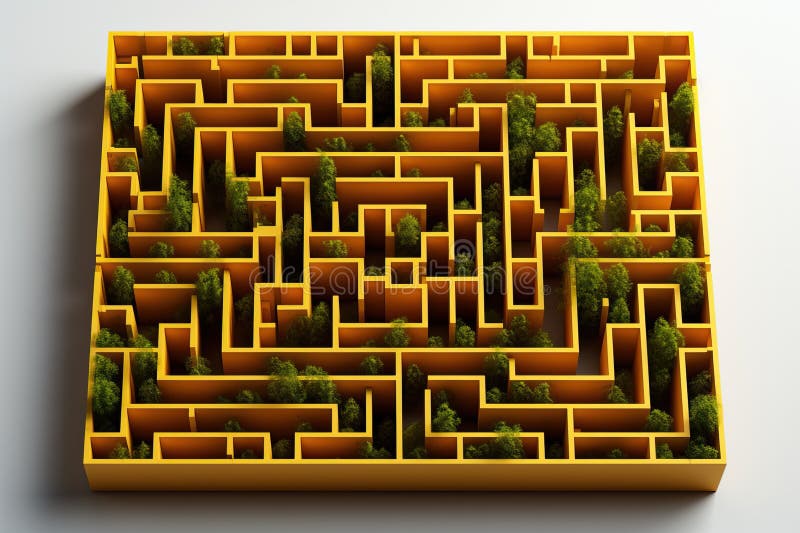 A Labyrinth with Difficult Passage. Stock Image - Image of journey ...