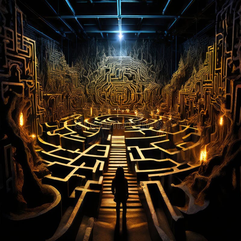 Labyrinth Digital Art Exhibit Virtual or Interactive Displays S Stock ...