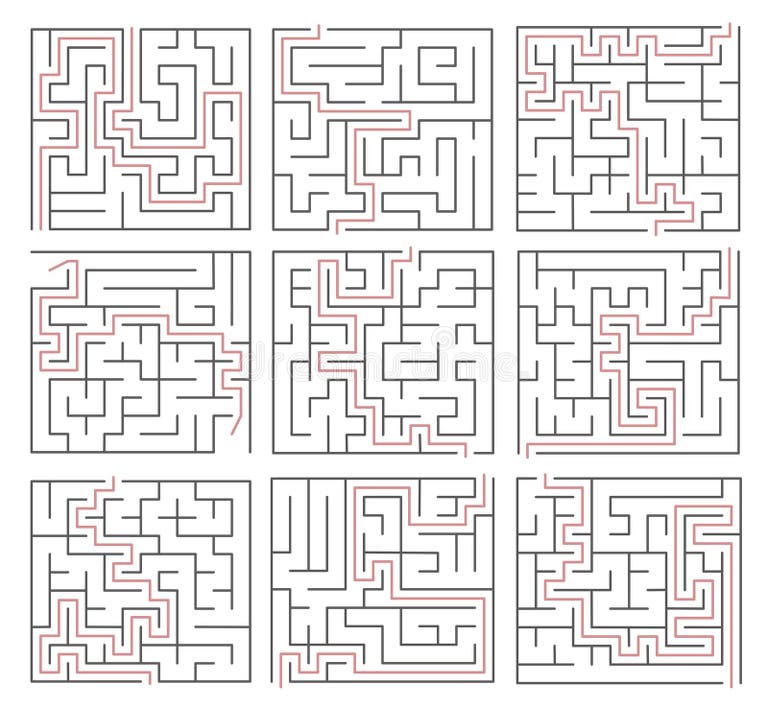 Labyrinth with Entrance and Exit. a Game that Develops a Labyrinth ...