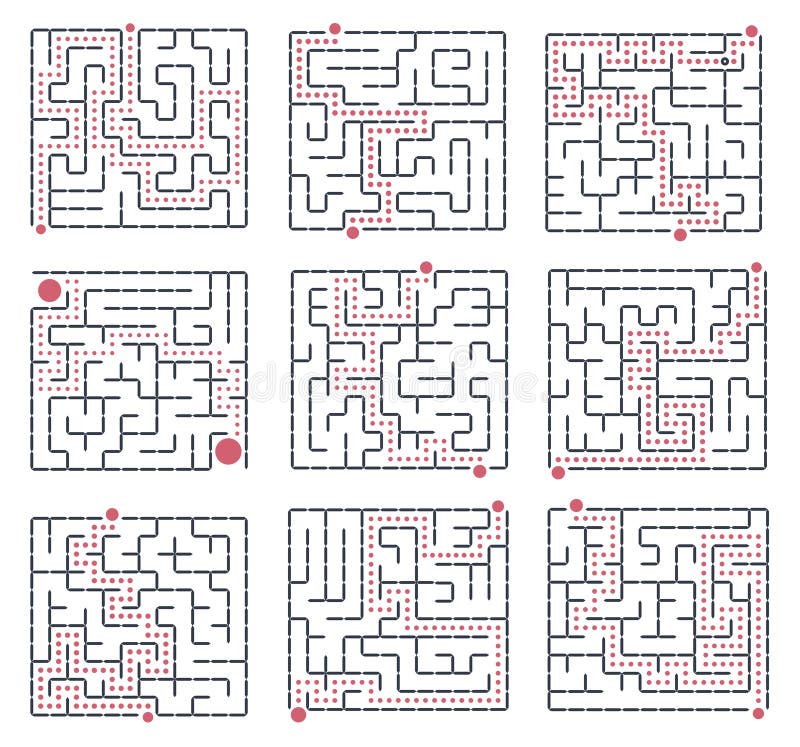 Labyrinth with Entrance and Exit. a Game that Develops a Labyrinth ...