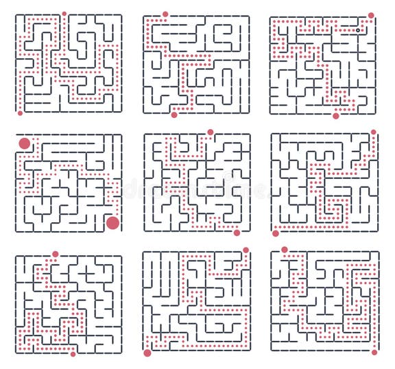 Labyrinth with Entrance and Exit. a Game that Develops a Labyrinth ...