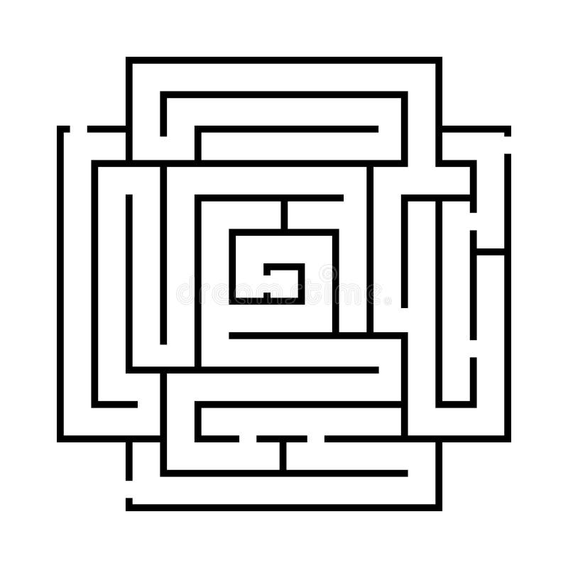 Labyrinth Flat Illustration Stock Vector - Illustration of adventure ...