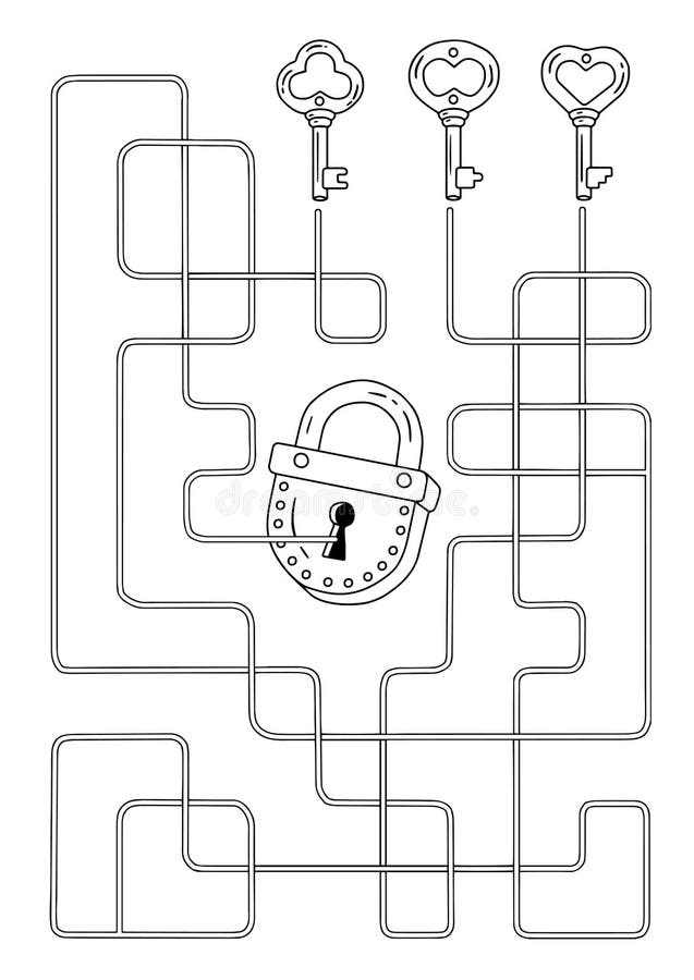Lock And Key Coloring Page