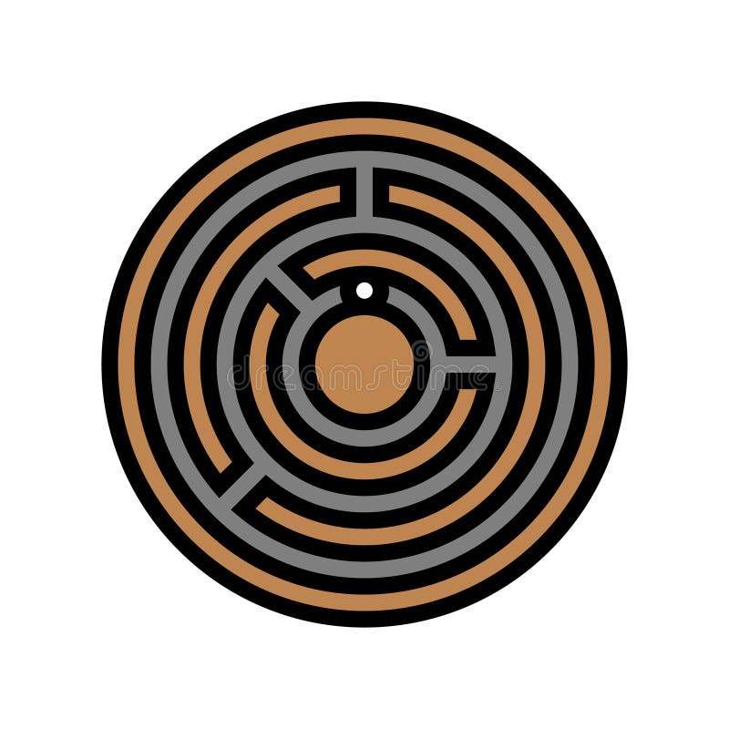 Labyrinth Game Color Icon Vector Illustration Stock Illustration ...