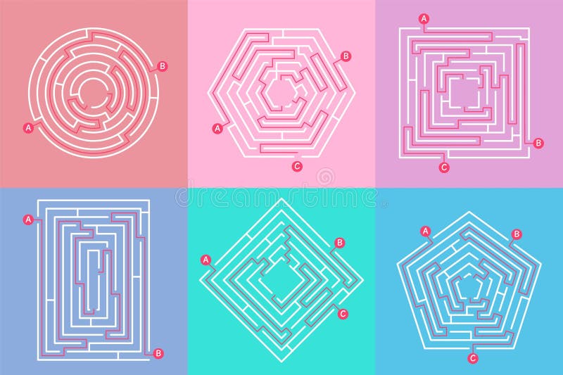 Maze Puzzle, Labyrinth Brain Teaser Kids Game Vector Illustration Stock ... Maze Puzzle, Labyrinth Brain Teaser Kids Game Vector Illustration Stock ...