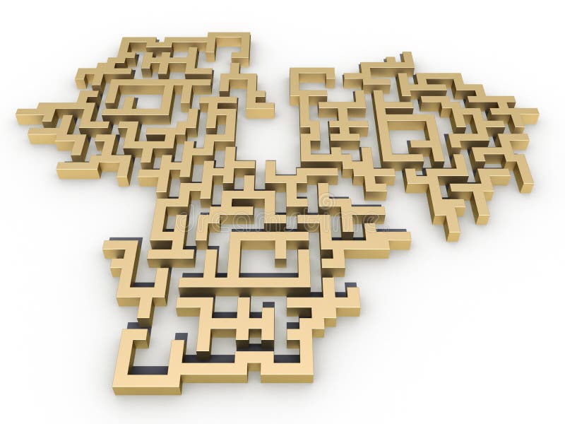 Globe in maze stock illustration. Illustration of international - 2585999