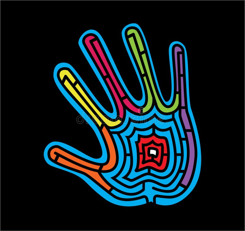 Labyrinth_in_a_hand stock illustration. Illustration of mystery - 14180360