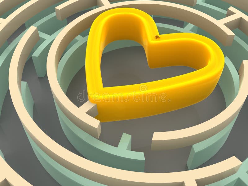 Labyrinth and heart stock illustration. Illustration of love - 12573482
