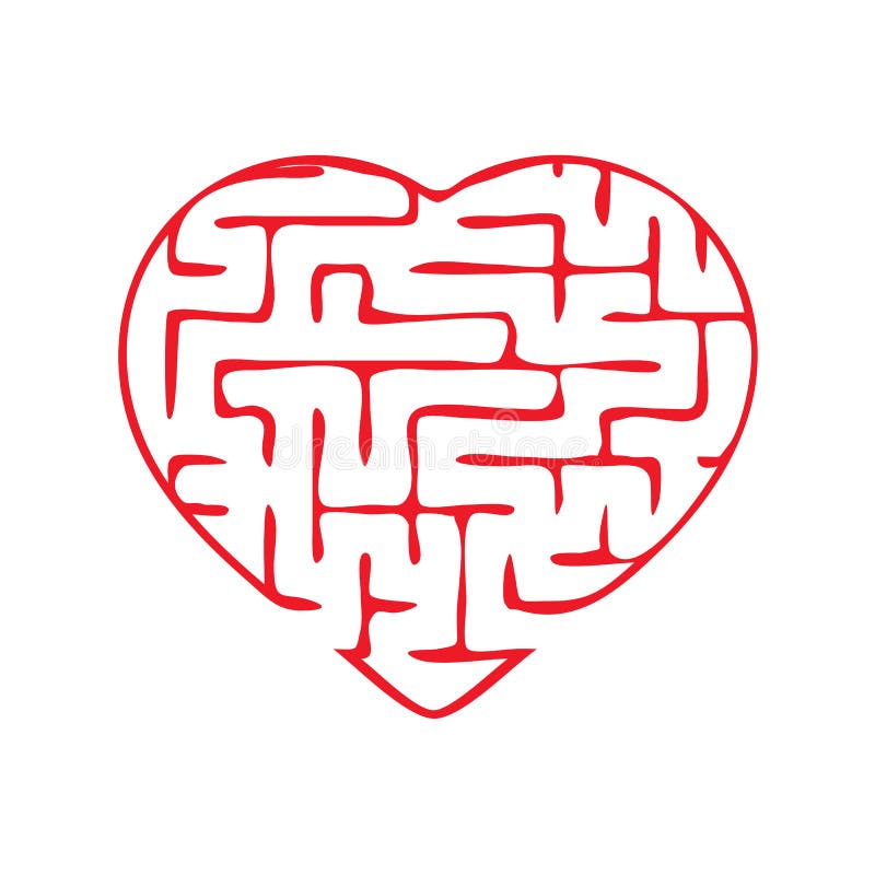 Labyrinth Heart. Simple Flat Vector Illustration Isolated on White ...