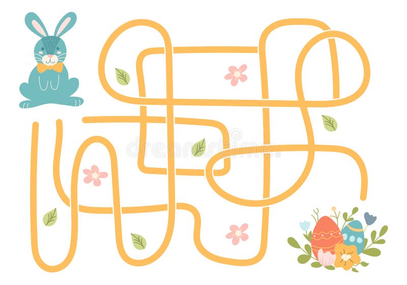 Labyrinth, Help the Rabbit Find the Right Way To the Easter Eggs ... Labyrinth, Help the Rabbit Find the Right Way To the Easter Eggs ...