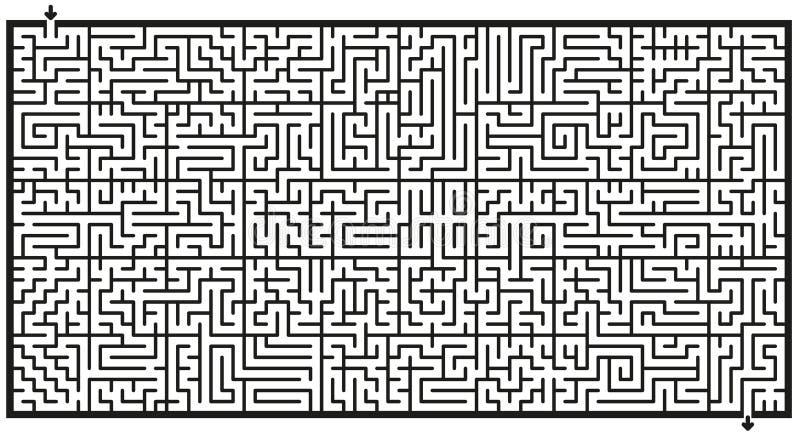 Labyrinth-horizontales Format-Labyrinth Vektor Abbildung - Illustration ...