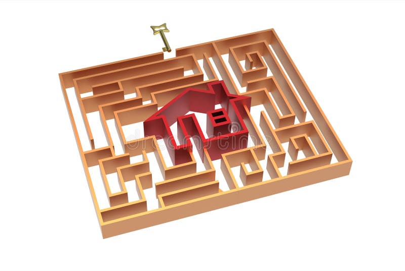 Labyrinth house stock illustration. Illustration of path - 14478798