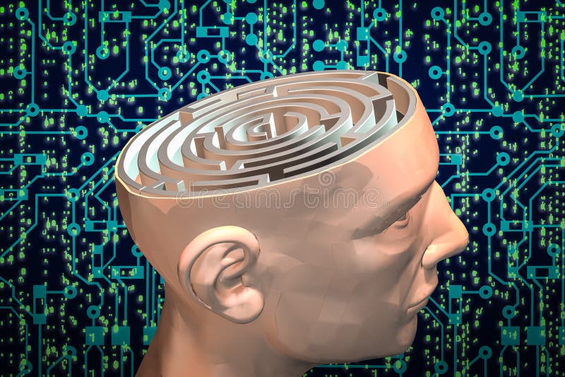The Labyrinth in the Human Head. AI Stock Illustration - Illustration ...
