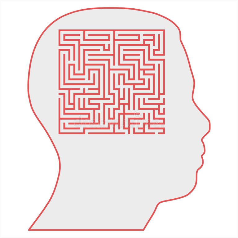 Labyrinth Human Head. Vector Illustration Stock Vector - Illustration ...