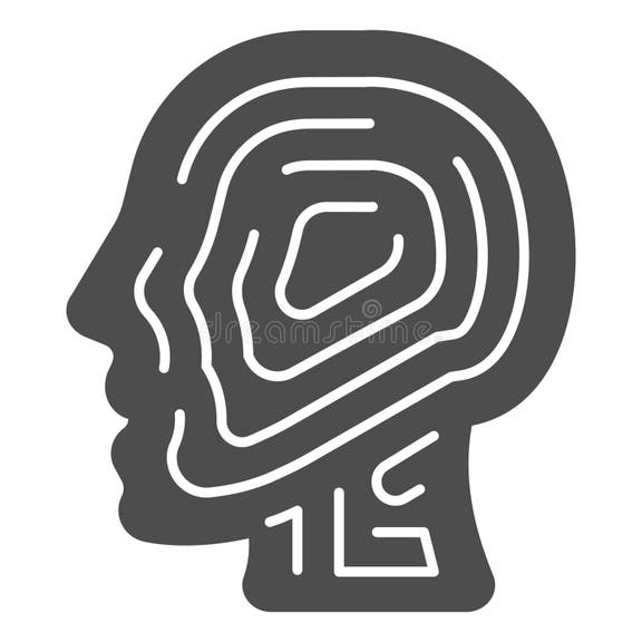 Labyrinth of Human Shape Solid Icon, Osint Analytics Concept. Vector ...