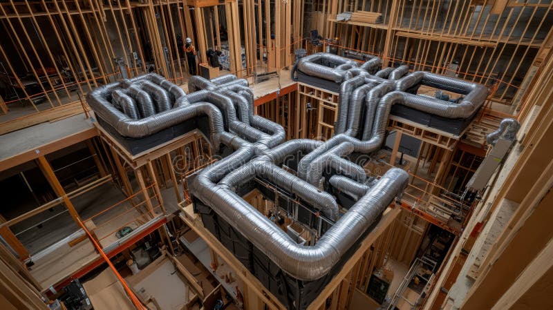 A Labyrinth of Interconnected Pipes Weaves through the Building ...