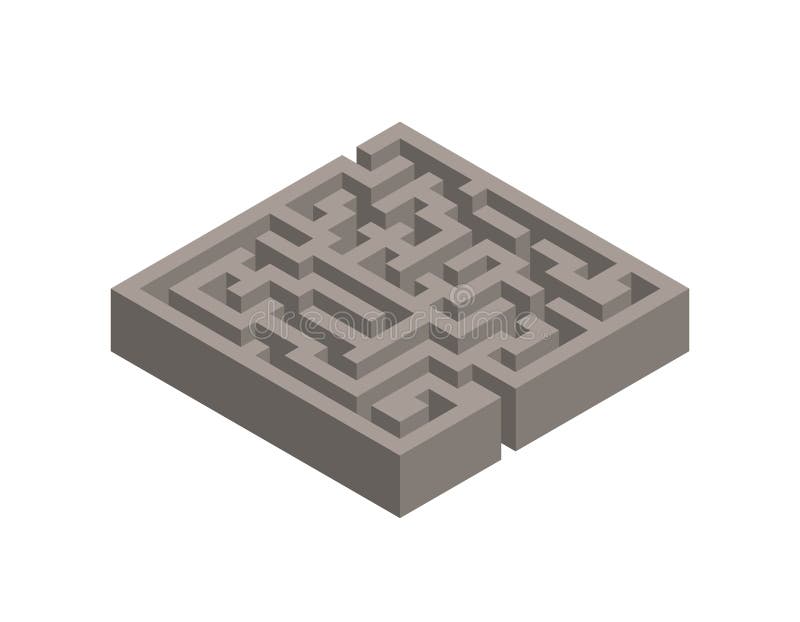 Labyrinth. Isolated on White Background. 3d Vector Illustration Stock ...