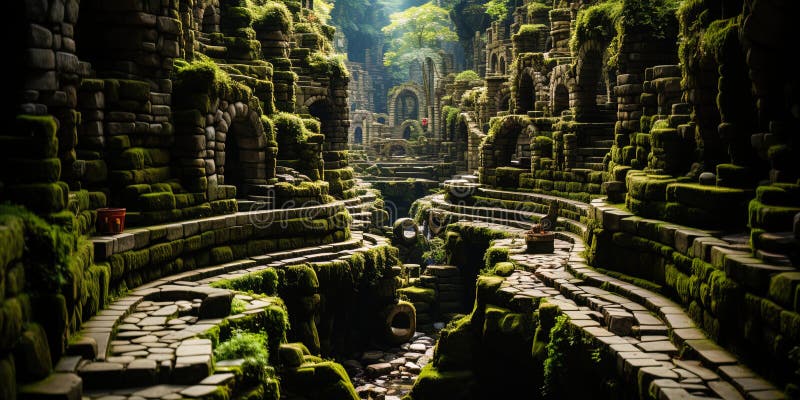 Labyrinth Jungle with Confusing Paths and Winding Streams, Like a Trip ...