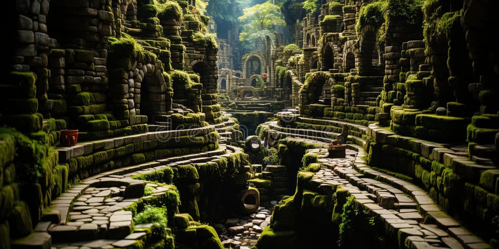 Labyrinth Jungle with Confusing Paths and Winding Streams, Like a Trip ...