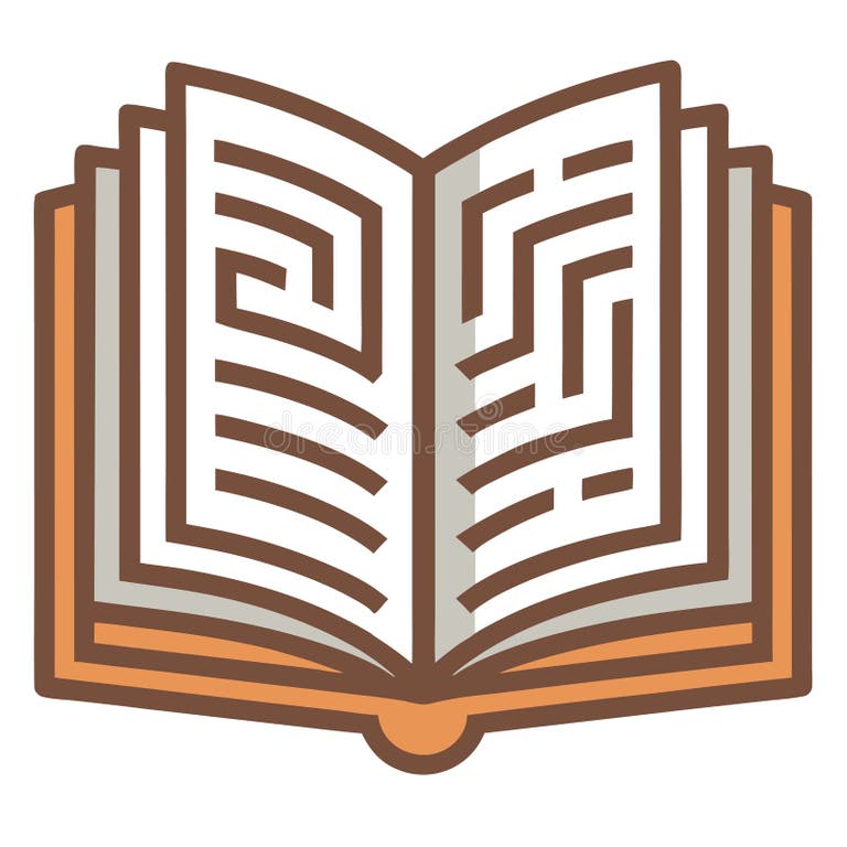 Labyrinth of Knowledge: Open Book with Maze Design - Education Concept ...