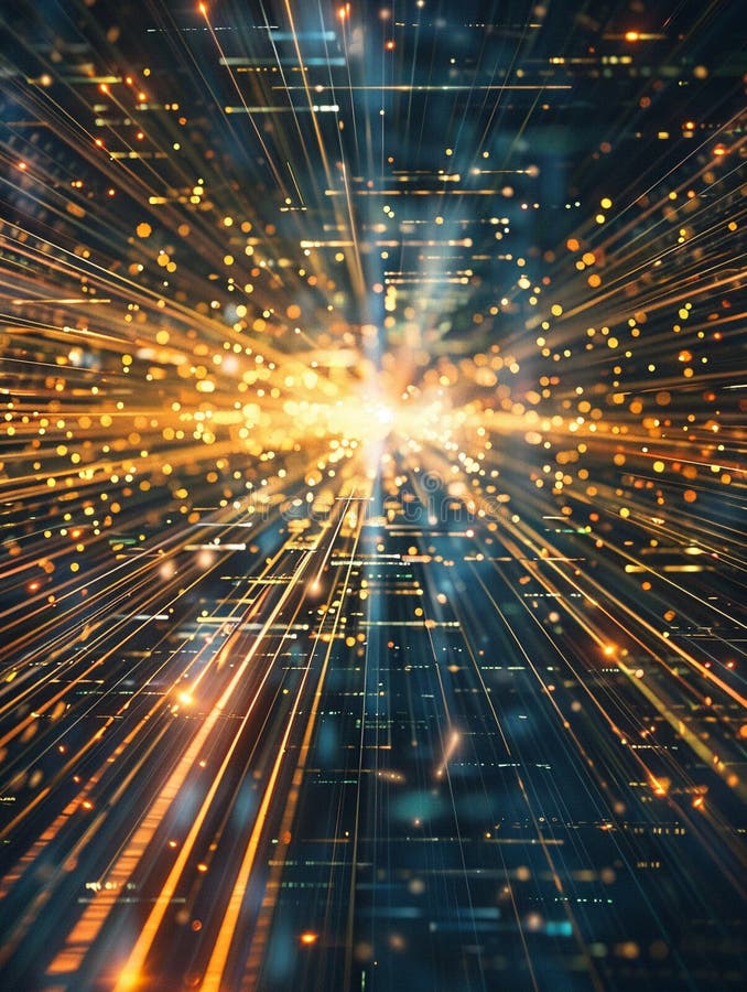 A Labyrinth of Light Beams in a Dark Void Symbolizing the Complex ...