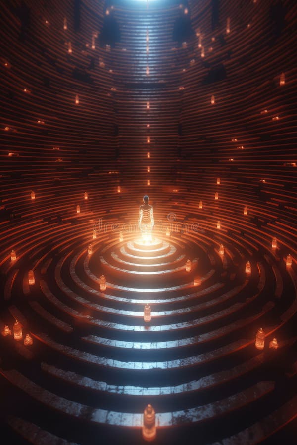 Labyrinth with Light at the End, Illustrating Finding a Way through ...