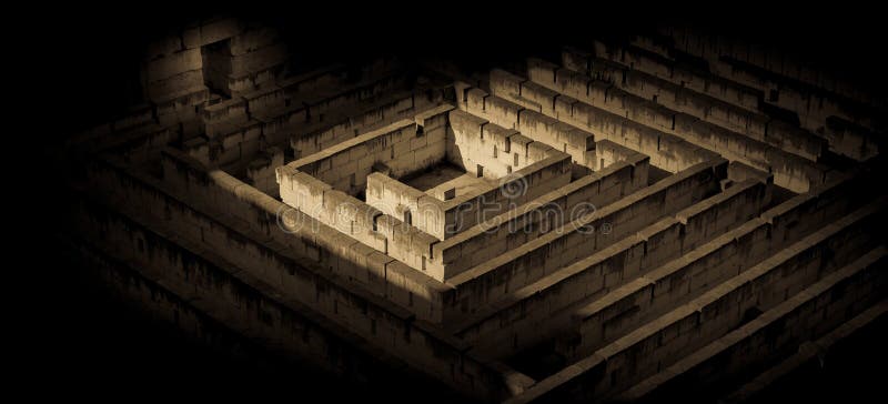 Dark Labyrinth Metaphor stock photo. Image of choice - 136317582