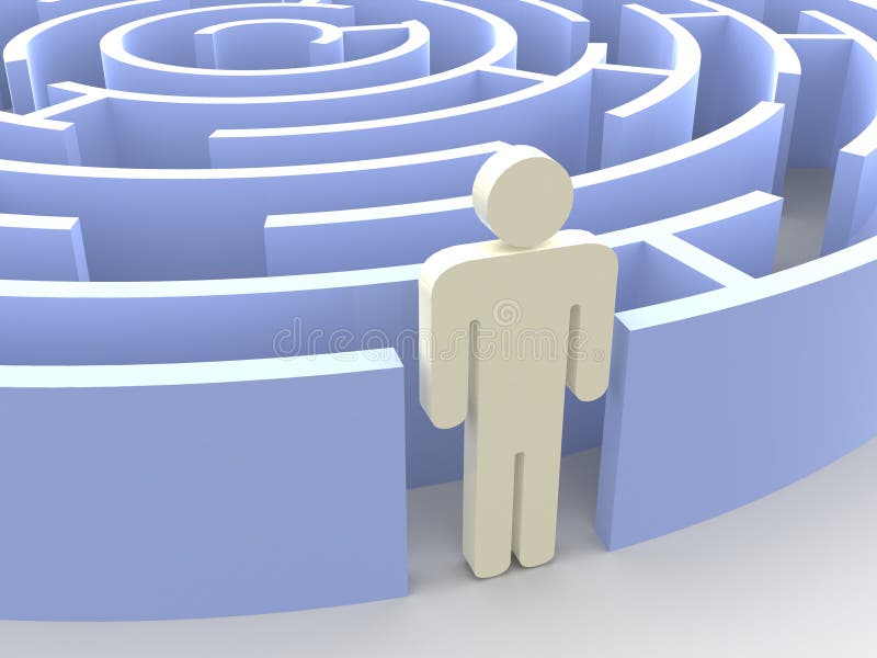 Labyrinth and man stock illustration. Illustration of form - 10014527