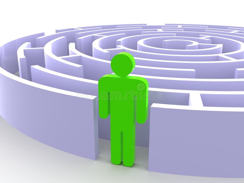 Labyrinth and man stock illustration. Illustration of complex - 10109409