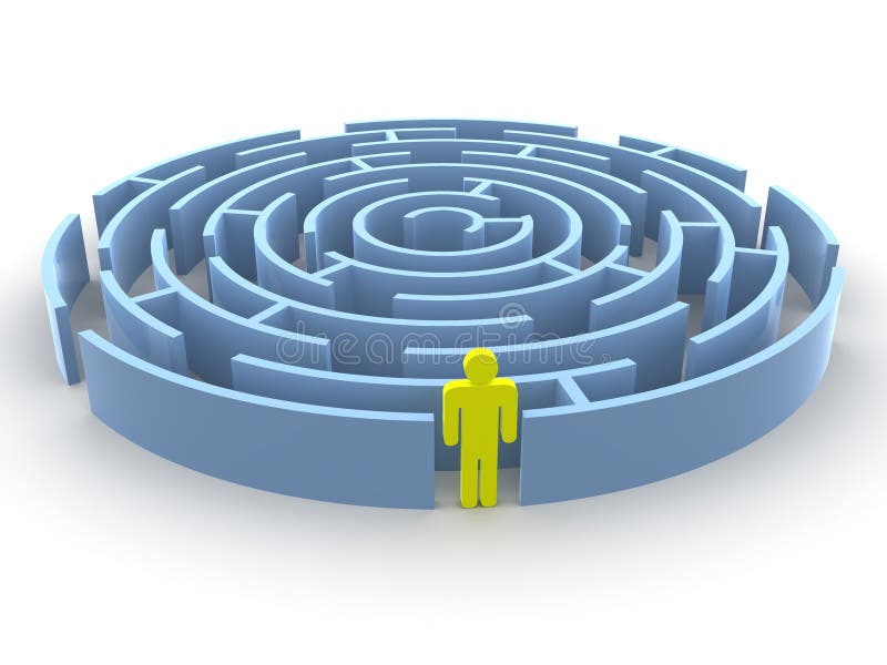 Labyrinth and man stock illustration. Illustration of people - 10327249