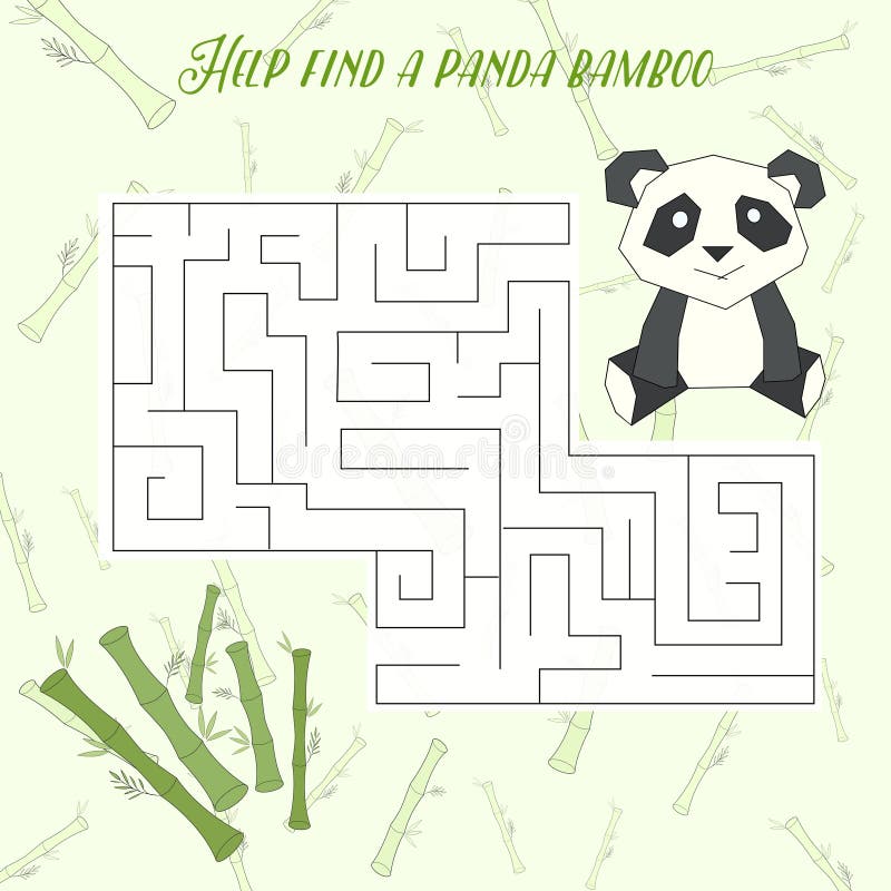 Panda Bamboo Maze Game stock vector. Illustration of knotty - 29489288 Panda Bamboo Maze Game stock vector. Illustration of knotty - 29489288