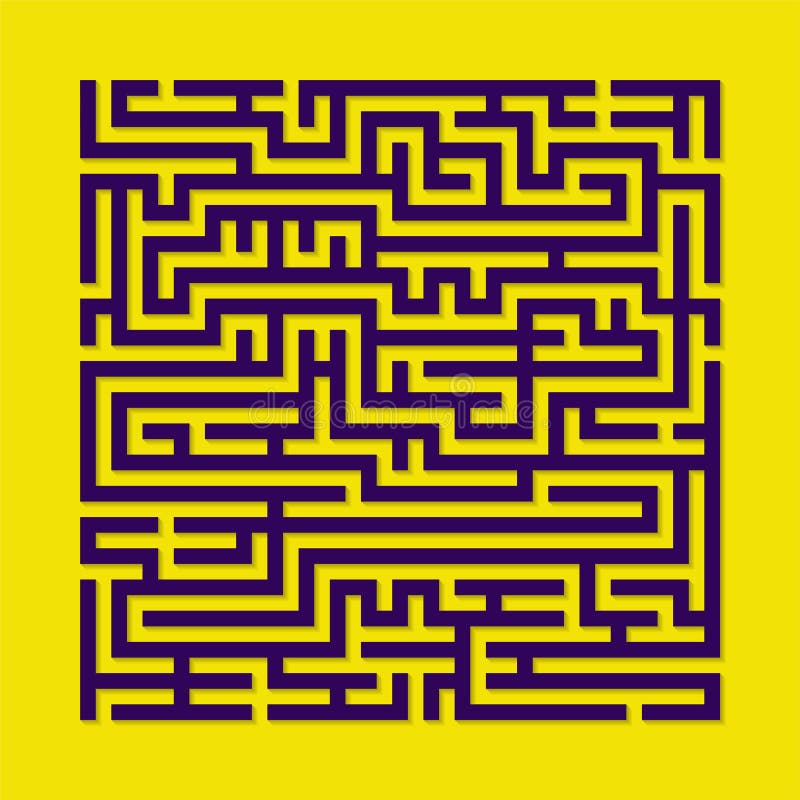 Labyrinth Maze Game, Labyrinth Shape Design Element Stock Vector ...