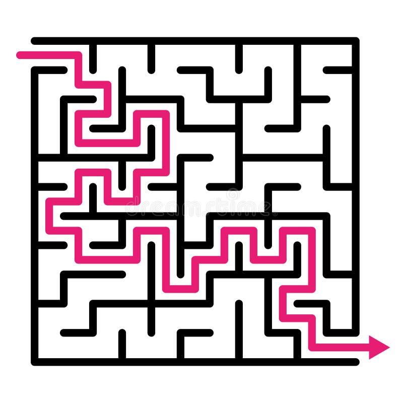 Labyrinth maze puzzle stock vector. Illustration of abstract - 67696811