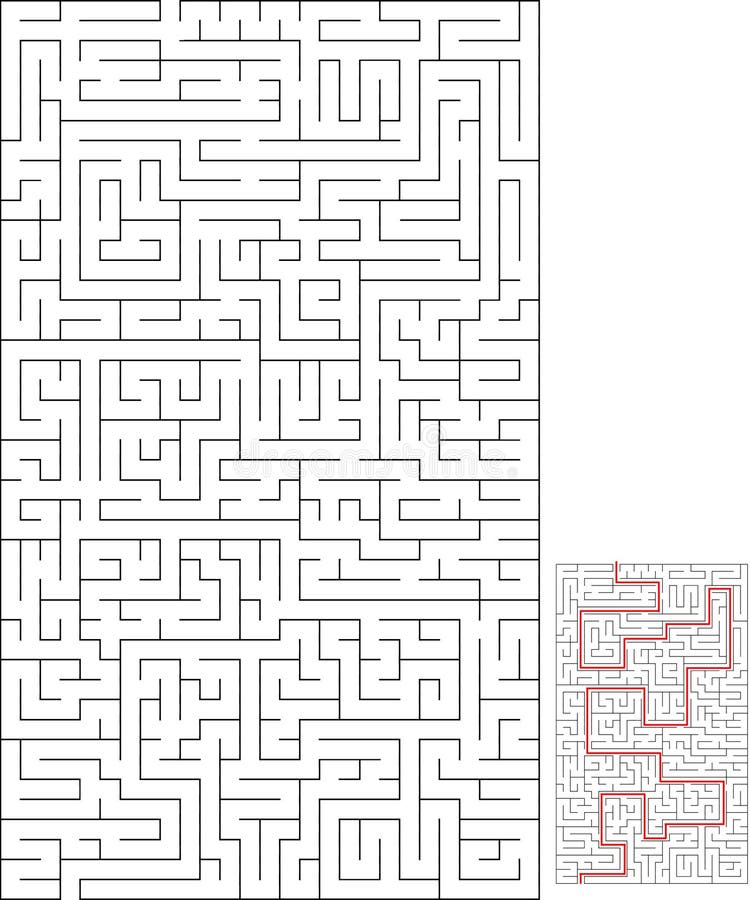 Labyrinth Maze for Relax Time Stock Illustration - Illustration of ...