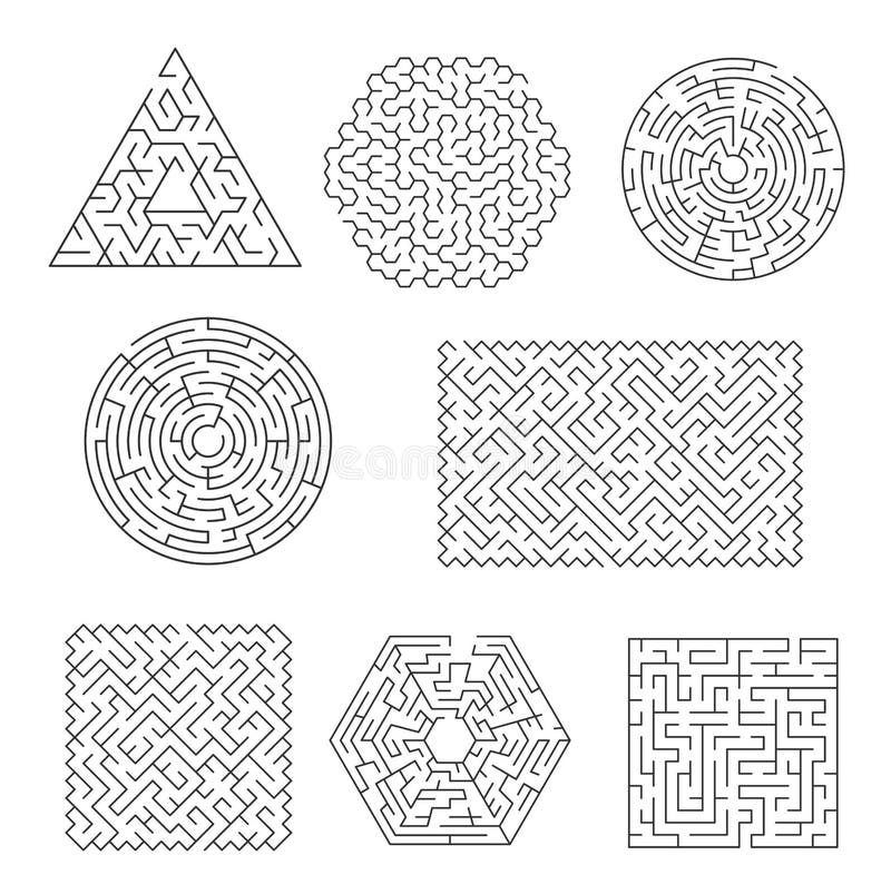 Pentagon labyrinth stock vector. Illustration of design - 8042862