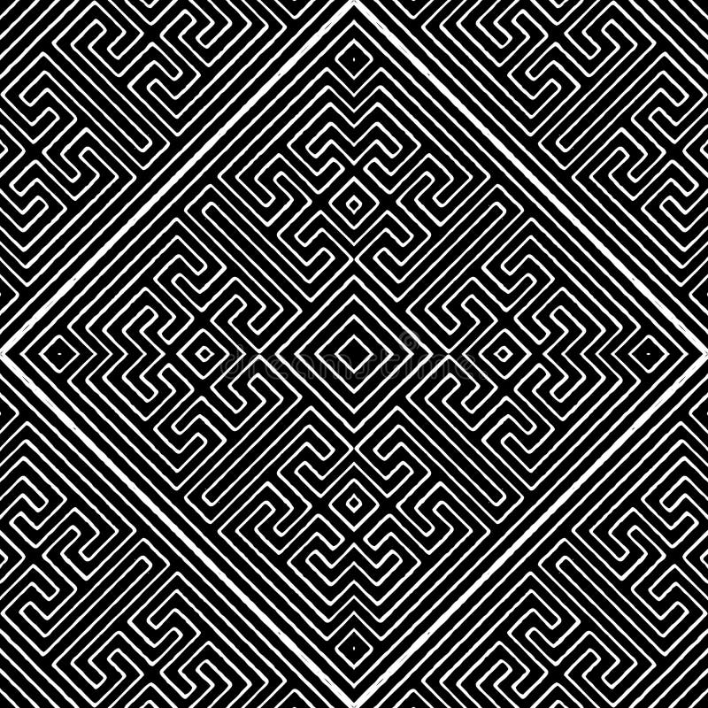 Labyrinth Maze Vector Seamless Pattern. Greek Style Ornate Abstract ...