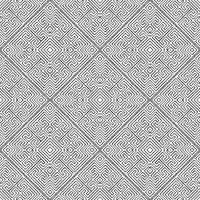 Labyrinth Maze Vector Seamless Pattern. Greek Style Ornate Abstract ...