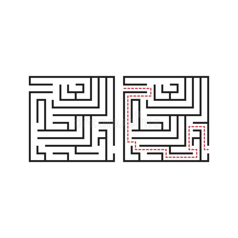 Labyrinth Maze Way From Start And Finish, Education Logic For Kids. Vector Illustration Template ...