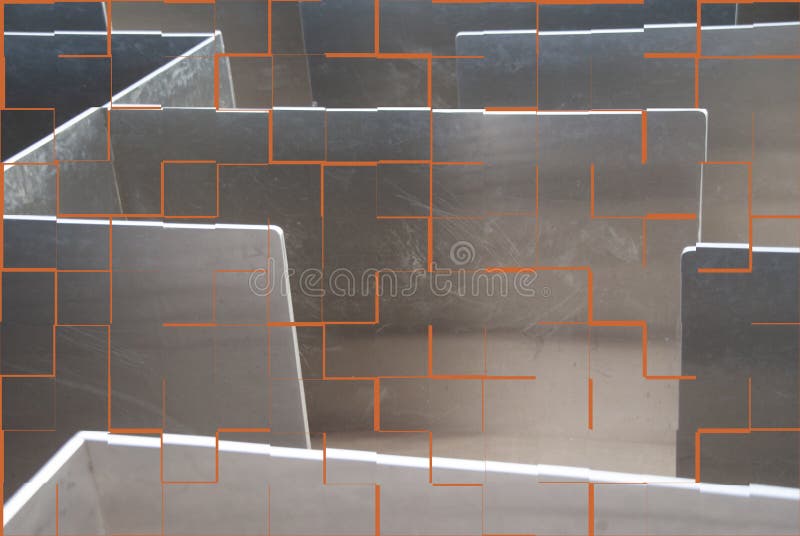 Labyrinth of Metal stock illustration. Illustration of wrong - 132563321