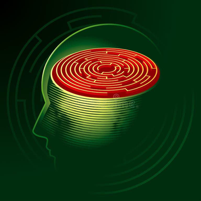 Labyrinth Brain Inside Mind Background Stock Illustrations – 128 ...