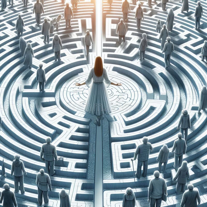 Mindfulness Labyrinth Stock Illustrations – 159 Mindfulness Labyrinth ...