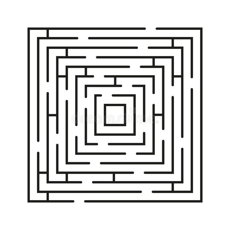 Labyrinth Minimal Icon. Vector Concept Square Maze Symbol or Logo ...